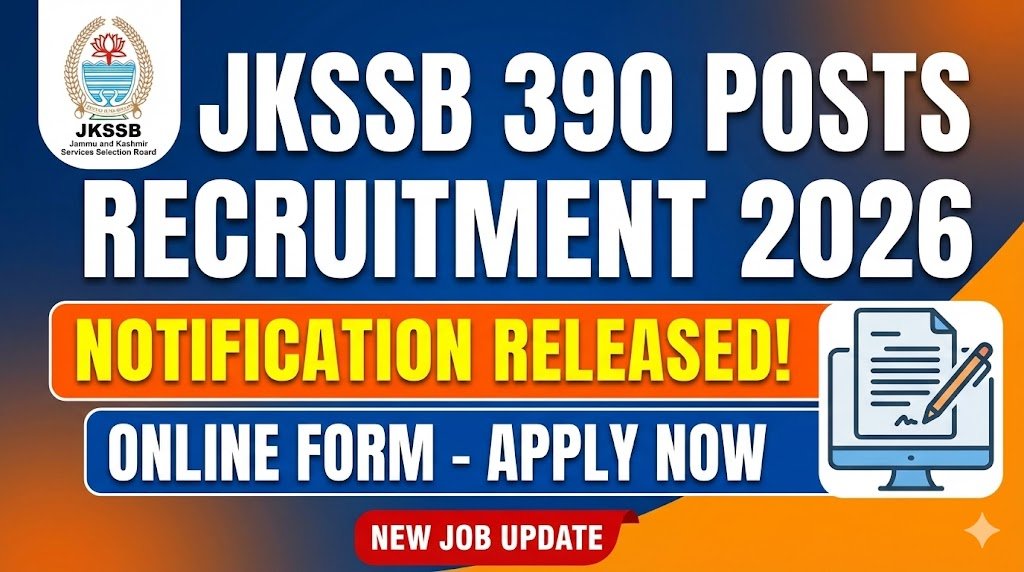 JKSSB 390 Posts Online Form 2026 Notification Released - JK Education